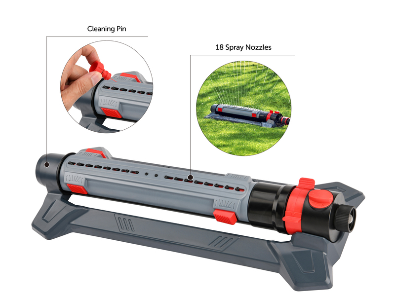 18 Nozzles Variable-Width Oscillating Sprinkler - Product - YUAN MEI CORP